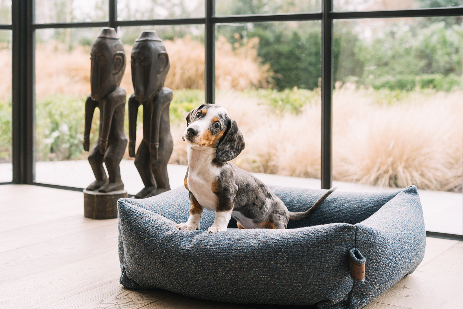 Snug Bolster Dog Bed | Raised edges | Orthopaedic & Stylish Design ...