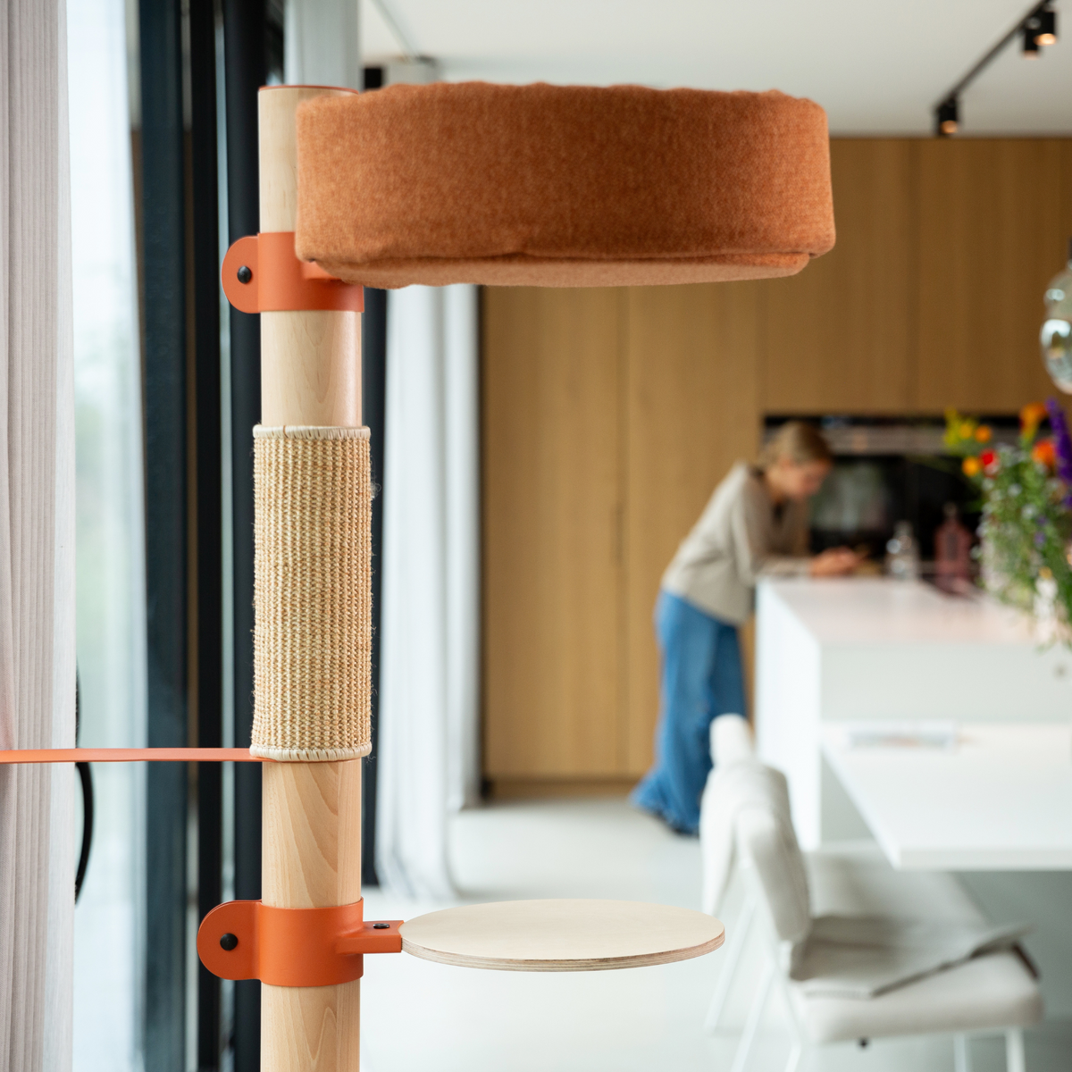 Adventurer Cat Tree N°1 Orange | 180cm Modular Wall-Mounted Cat Tree ...